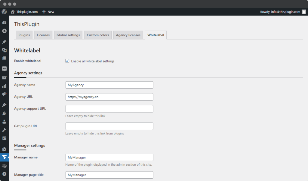 ThisPlugin manager – Whitelabel addon – ThisPlugin.com